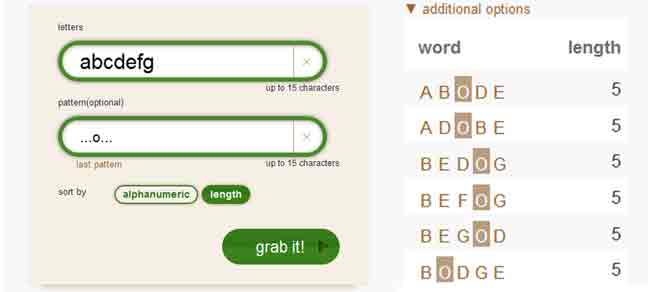 ᐅ Letter Sorting | Make words from letters with the word generator