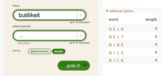 ᐅ Letter Sorting | Make words from letters with the word generator