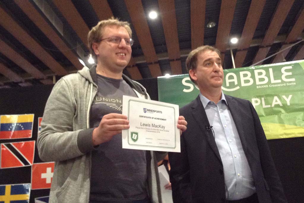 Playing Scrabble since he was eight - Lewis Mackay from UK